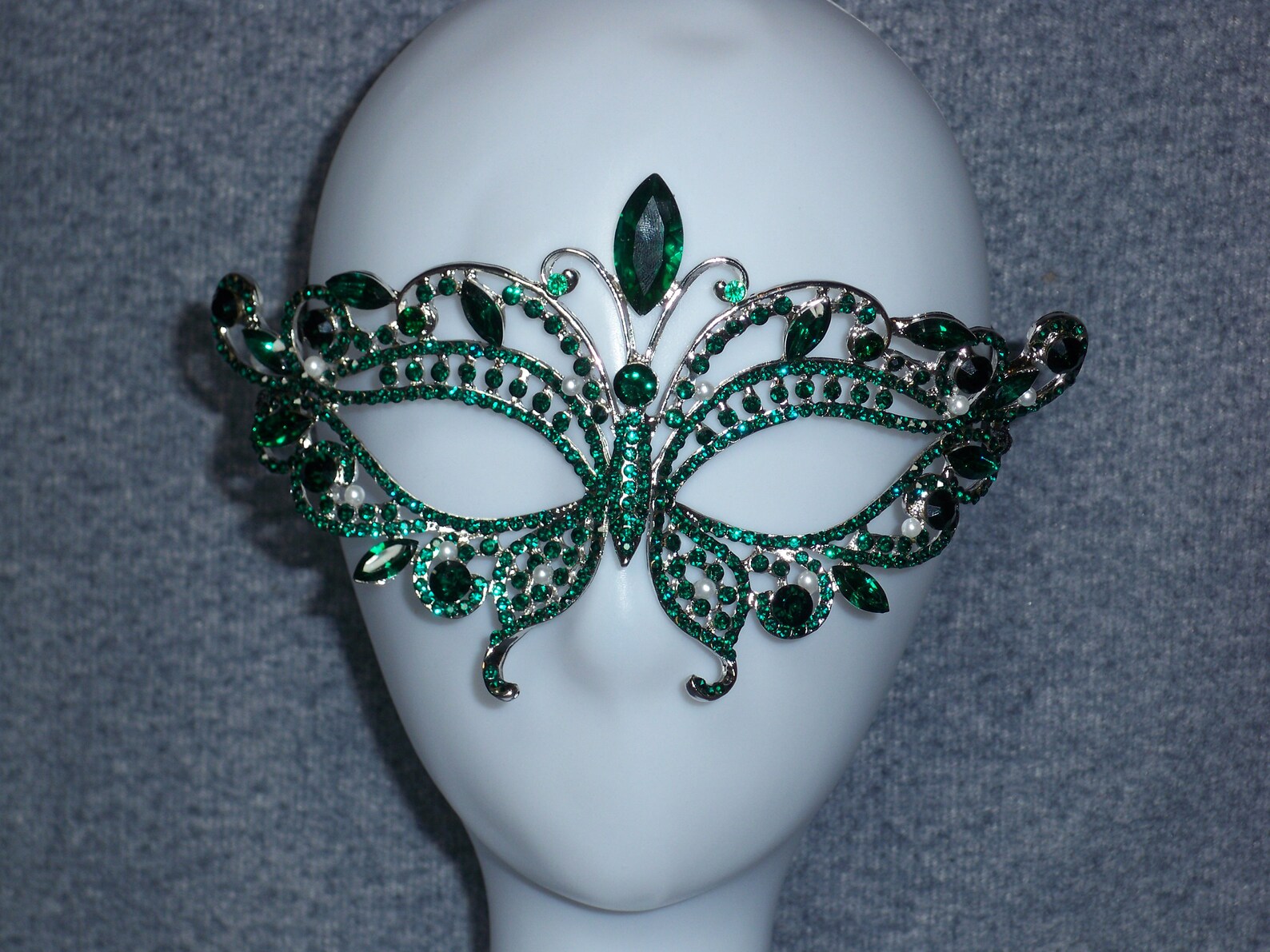 Green Rhinestone Mask Green Mask Masquerade Ball Mask - Etsy