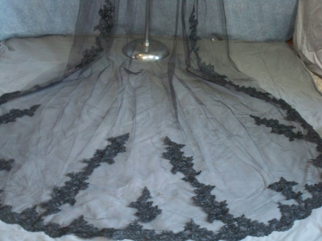 Black Veil, Black Bridal Veil, Lace Wedding Veil Lace Bridal Veils ...