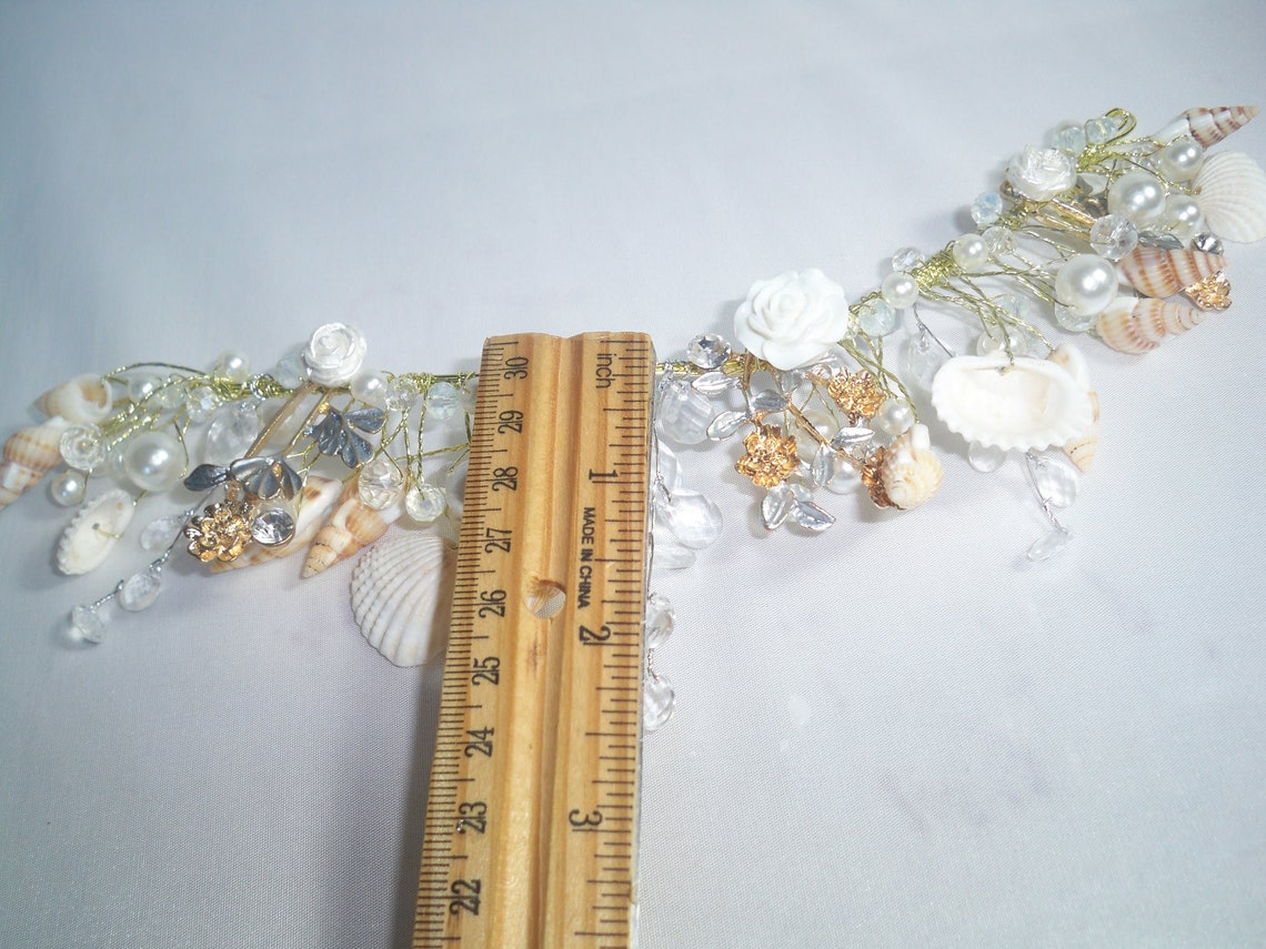Natural Shell Tiara, Gold Tiara Crown, Wedding Tiara, Shell Crown ...