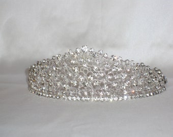 Rhinestone Pearl Bridal Tiara, Birthday Tiara, Party Tiara, Prom Tiara ...