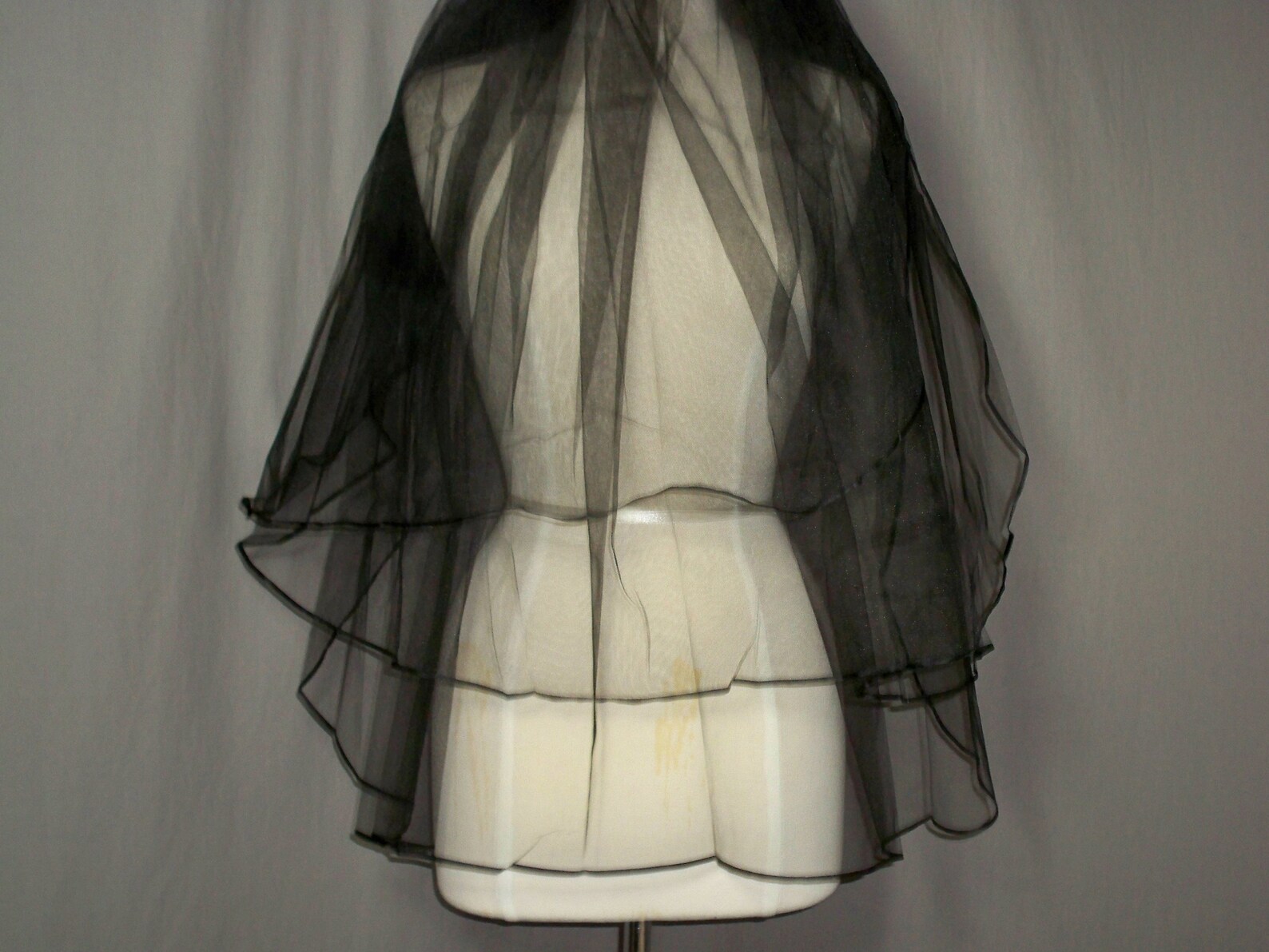 3 Tier Black Veil Goth Veil Gothic Wedding Veil Mourning - Etsy