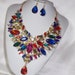 Multi Color Rhinestone Necklace Necklace Set Rhinestone - Etsy