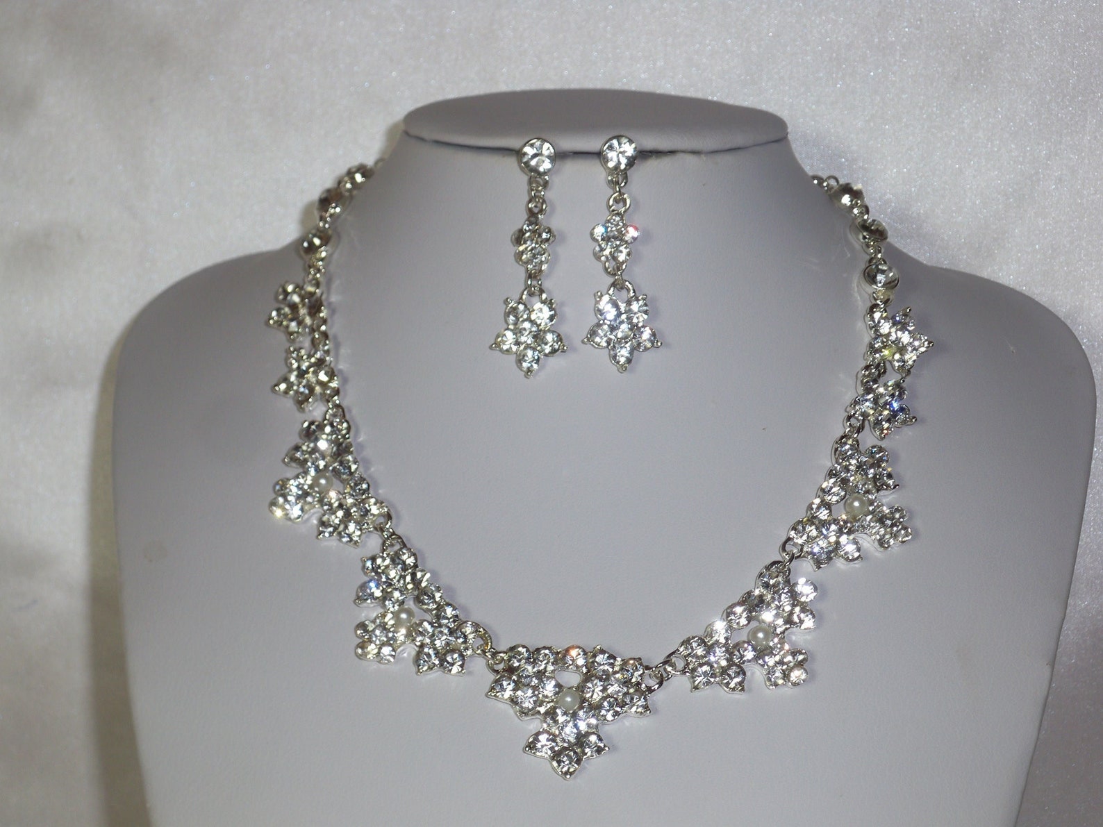 Rhinestone Necklace Set Bridal Jewelry Prom Necklace - Etsy