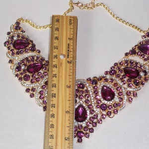 Purple Rhinestone Necklace Set,statement Necklace,bridal Necklace ...