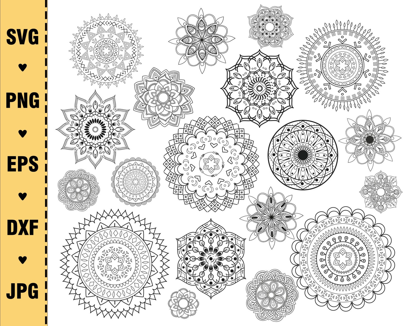 Mandala Svg Mandala Dxf Files Svg Files for Mandala Svg Design - Etsy