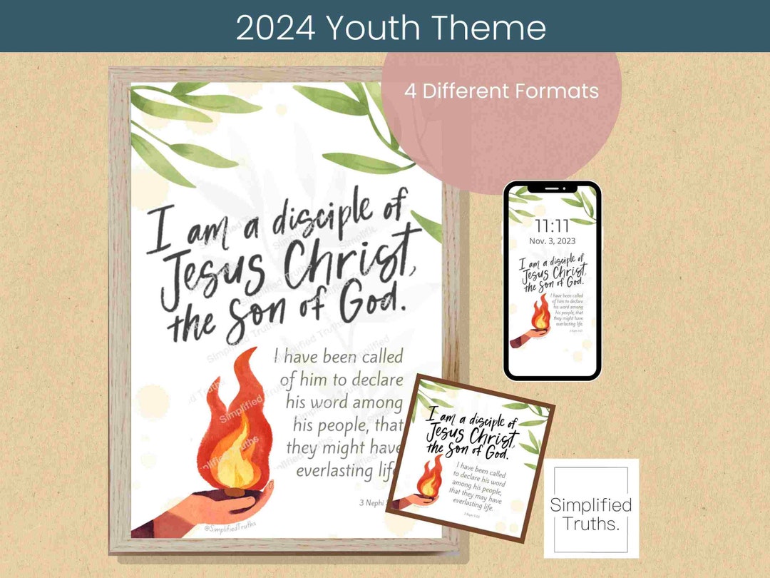 2024 Youth Theme Young Women LDS I Am a Disciple of Christ FSY Bulletin ...