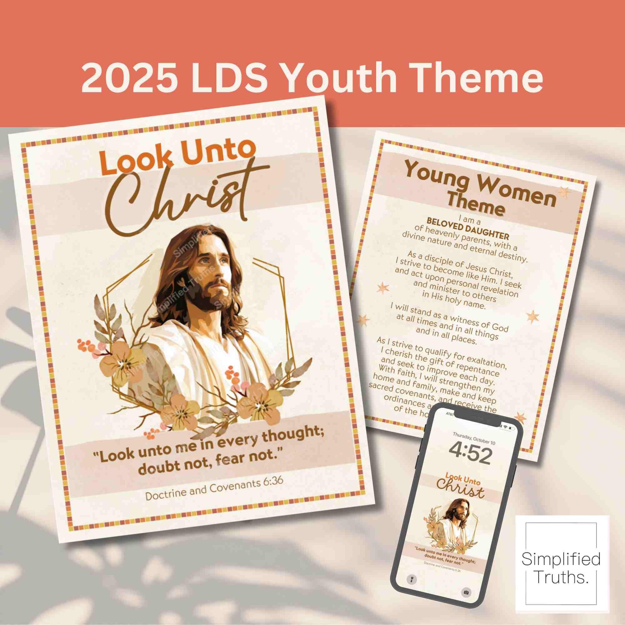 2025 Youth Theme LDS Young Women Printable Bulletin Board Poster for ...