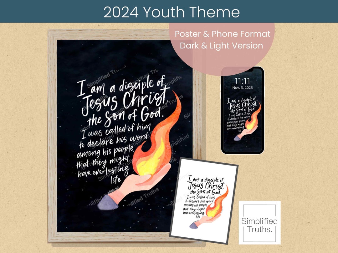 2024 Youth Theme LDS Young Women Printable Bulletin Board Poster for ...