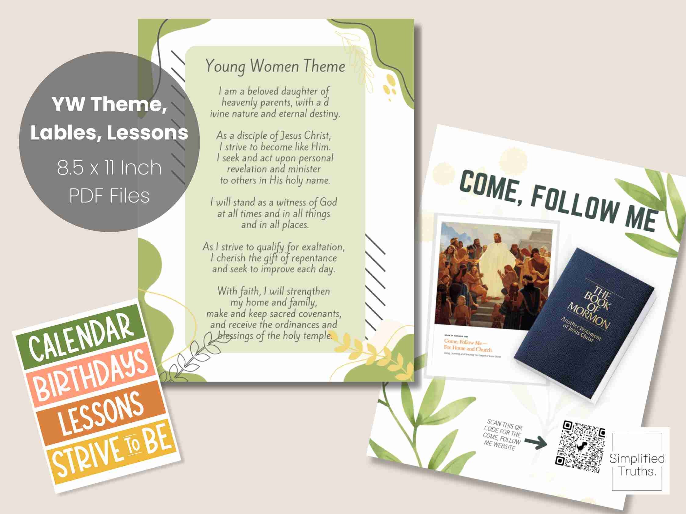2024 Youth Theme Young Women Bulletin Board Kit Posters, Bookmarkers ...