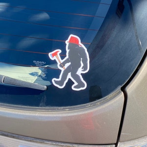 Bigfoot Firefighter Sticker UV Resistant Sasquatch Decal PNW Vinyl ...