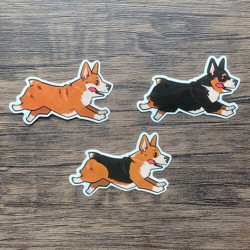 Cute Corgi Sticker Corgi Working on Laptop Corgi Sticker - Etsy