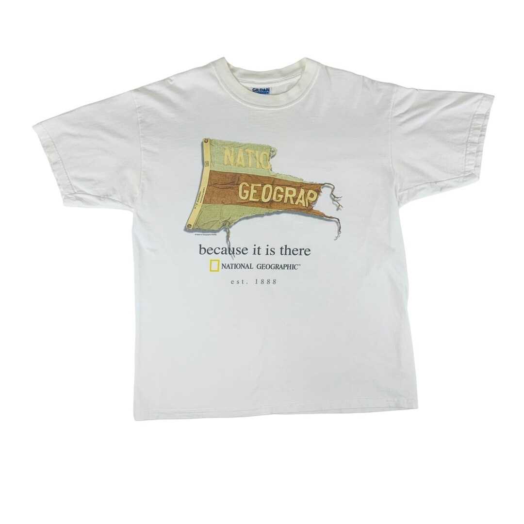 Vintage National Geographic T-shirt Because It is There Tee L - Etsy