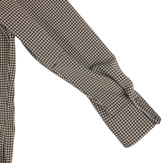 Vintage 1970s Checkered Shirt Men's Large Western Pea… - Gem