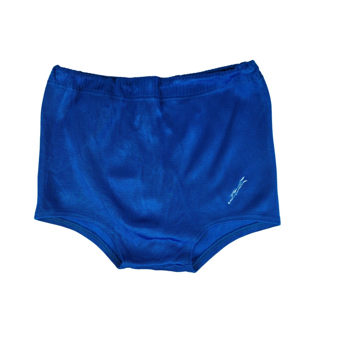 Vintage 60s Swim Suit Men's Extra Small Royal Blue Knit Trunks Scuba ...