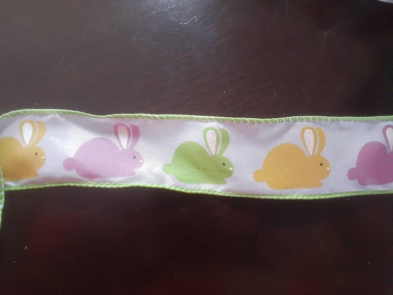 Satin Easter Bunny Wired Ribbon for Spring, Easter Bunny Rabbits in ...