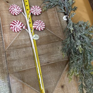 Red and White Peppermint Disk Christmas Spray on a 22 Inch Stem by ...