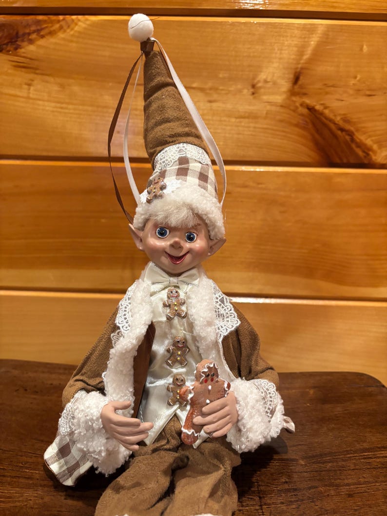 Whimsical Christmas Elves Posable Gingerbread Elf by Raz Imports - Etsy
