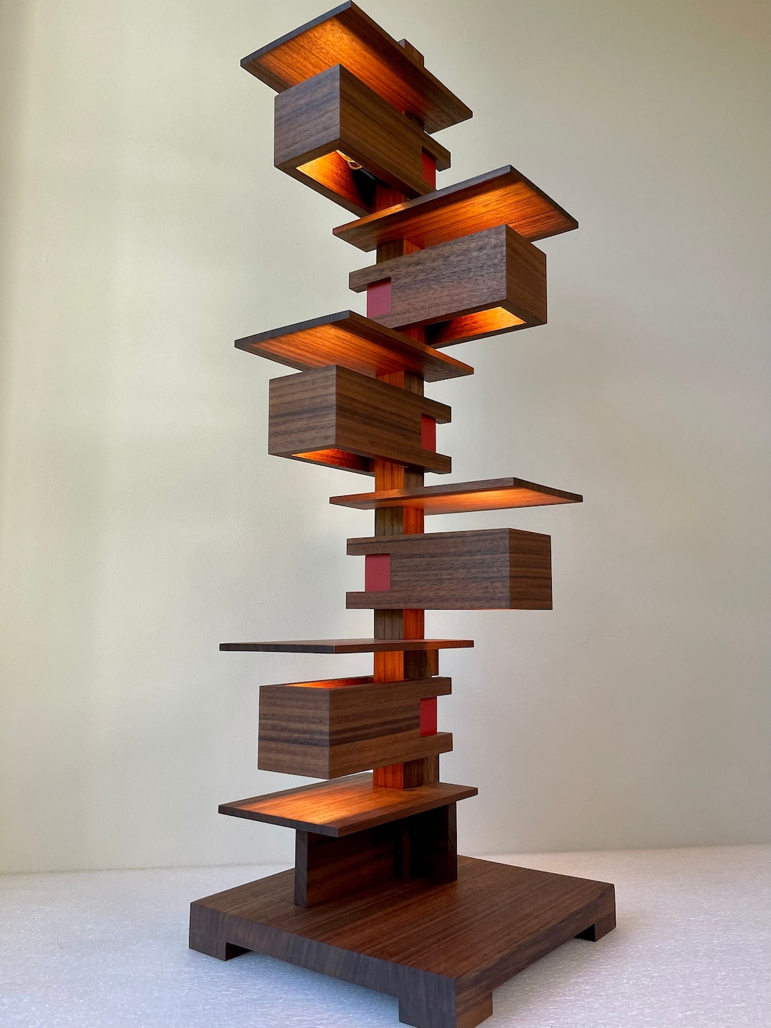 Frank Lloyd Wright Replica Taliesin Table Lamp in Quartersawn Walnut - Etsy