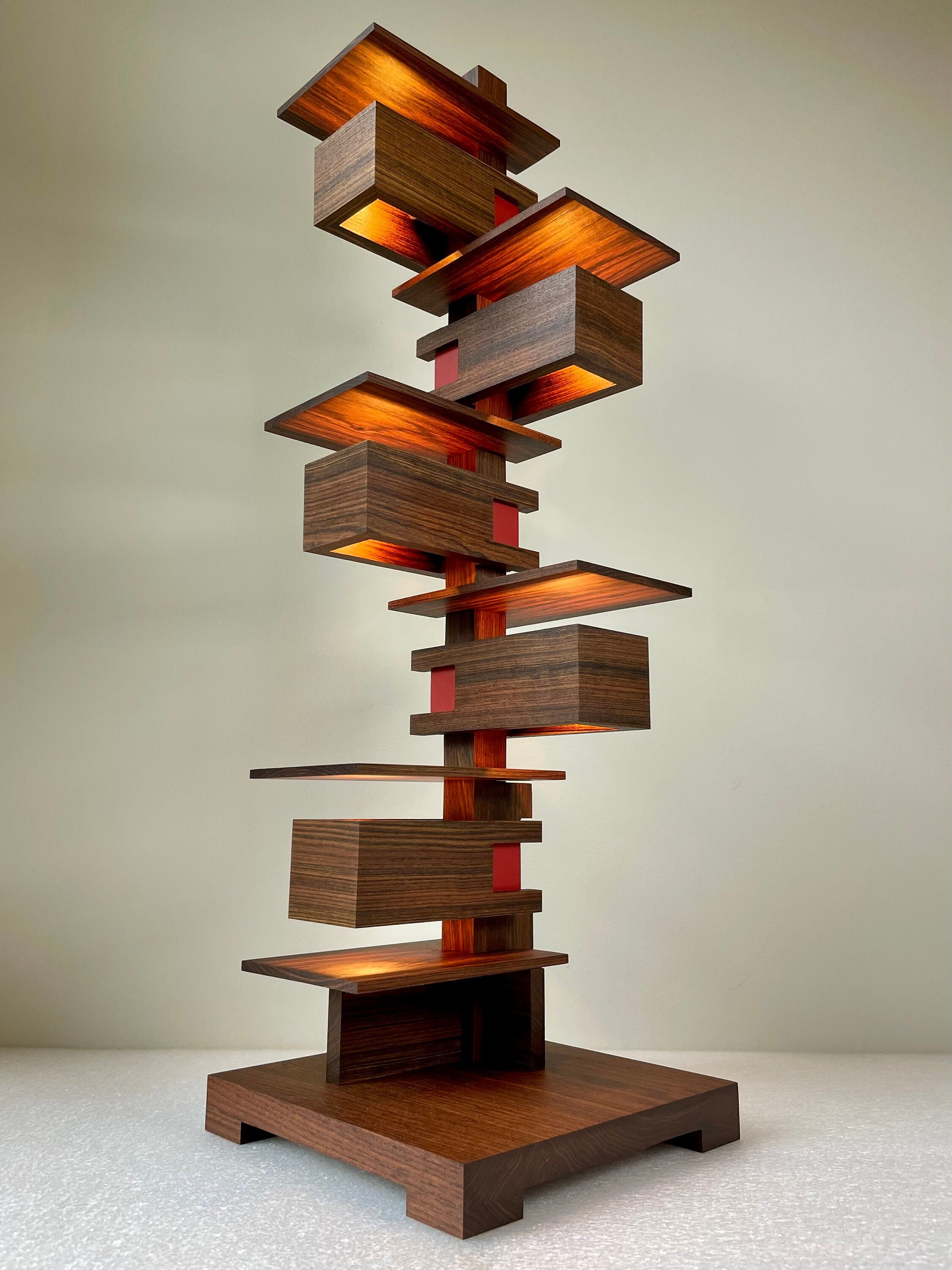 Frank Lloyd Wright Replica Taliesin Table Lamp in Picana Hardwood - Etsy
