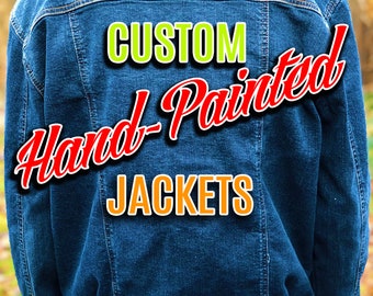 Monets Poppy Field Inspired Hand Painted Denim Jacket - Etsy