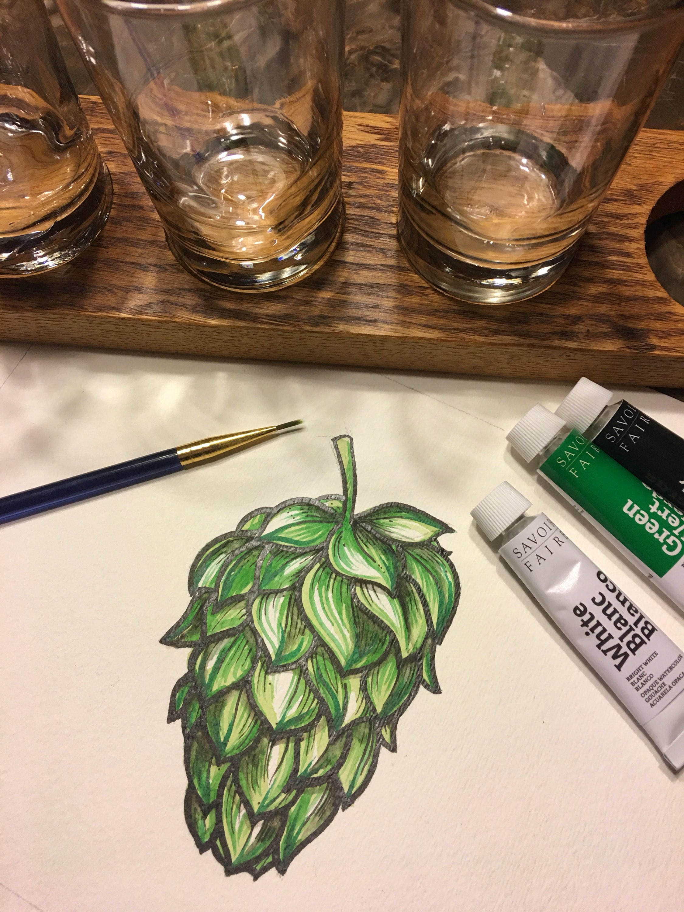 Hops 5x7 Print in 8x10 Mat Hops Plant Beer Making Gifts | Etsy