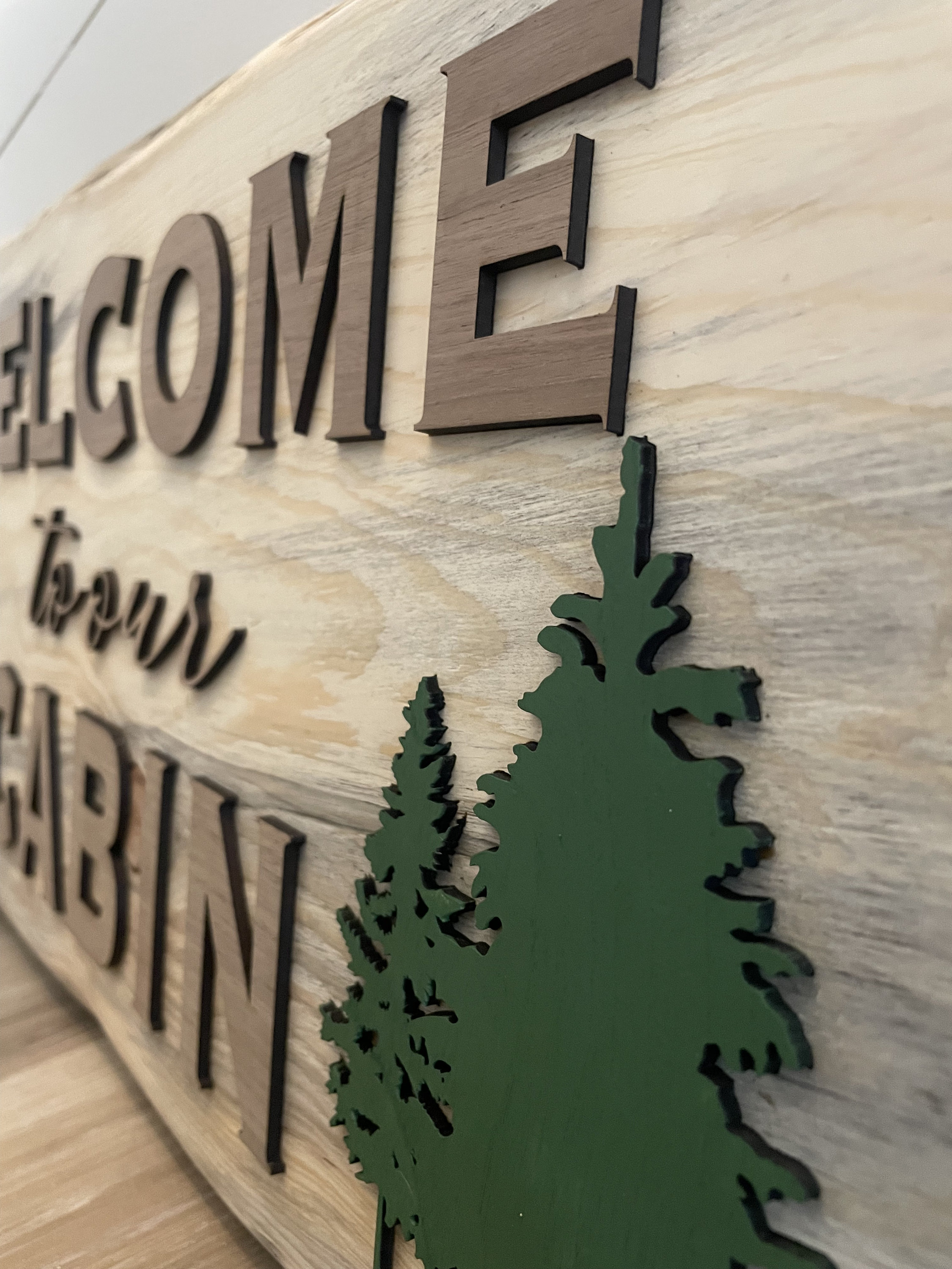 3D Layered Live Edge Cabin Sign - Etsy