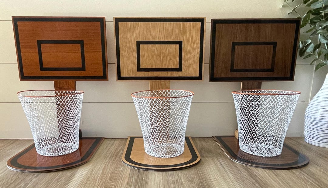 Handmade Basketball Hoop Trash Bin: Mahogany, White Oak, Walnut - Etsy