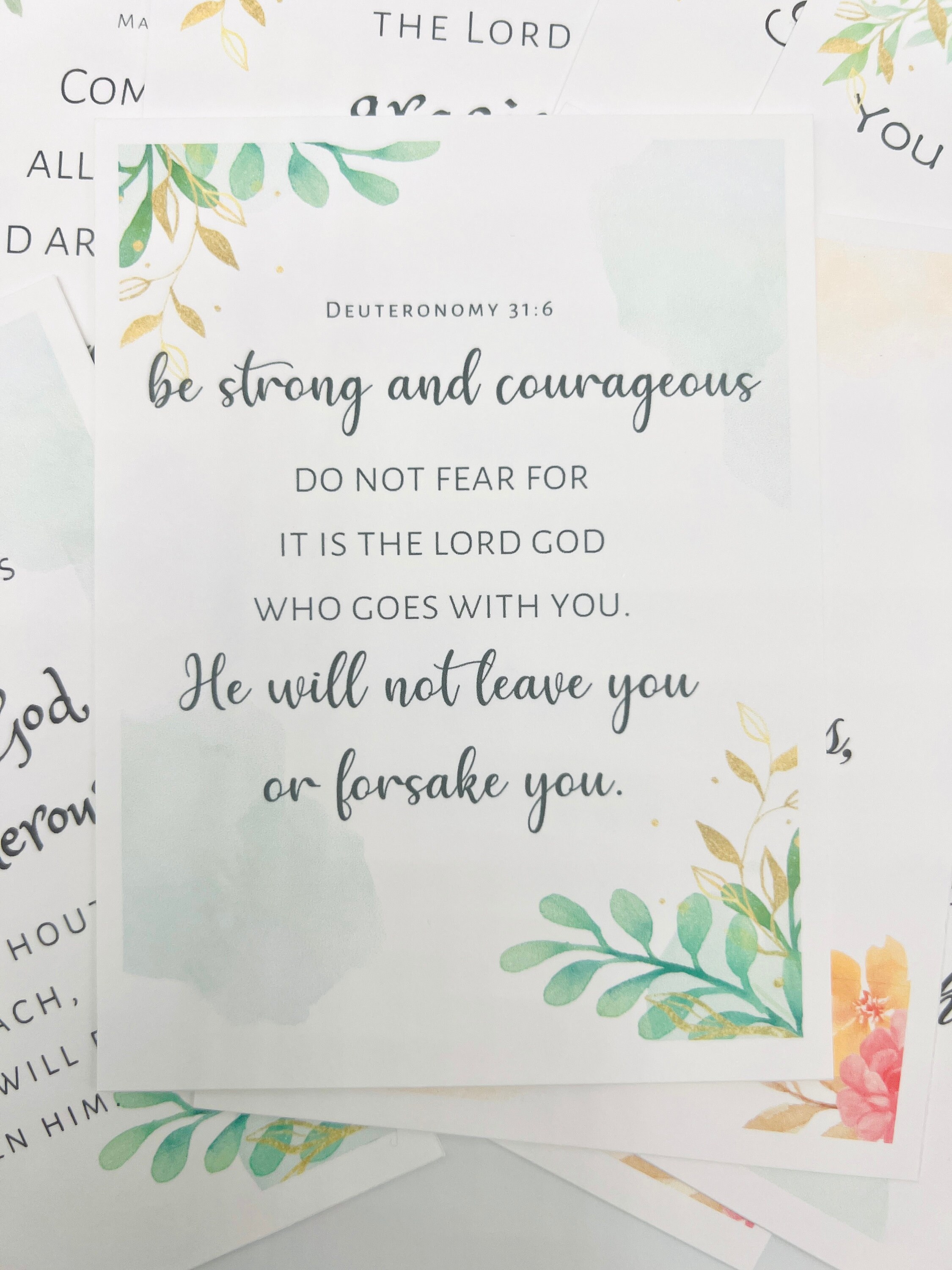 Scripture Cards Display Bible Verse Set of Cards for Desk W Bible Quote ...