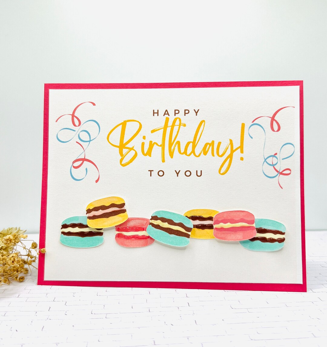 Happy Birthday Card With Macarons for Birthday Card Sweet Candy ...