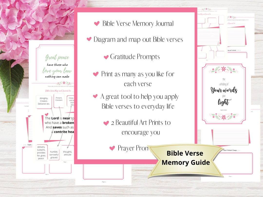 Scripture Memory Verse Study Guide/biblejournal/bible Studydigital ...