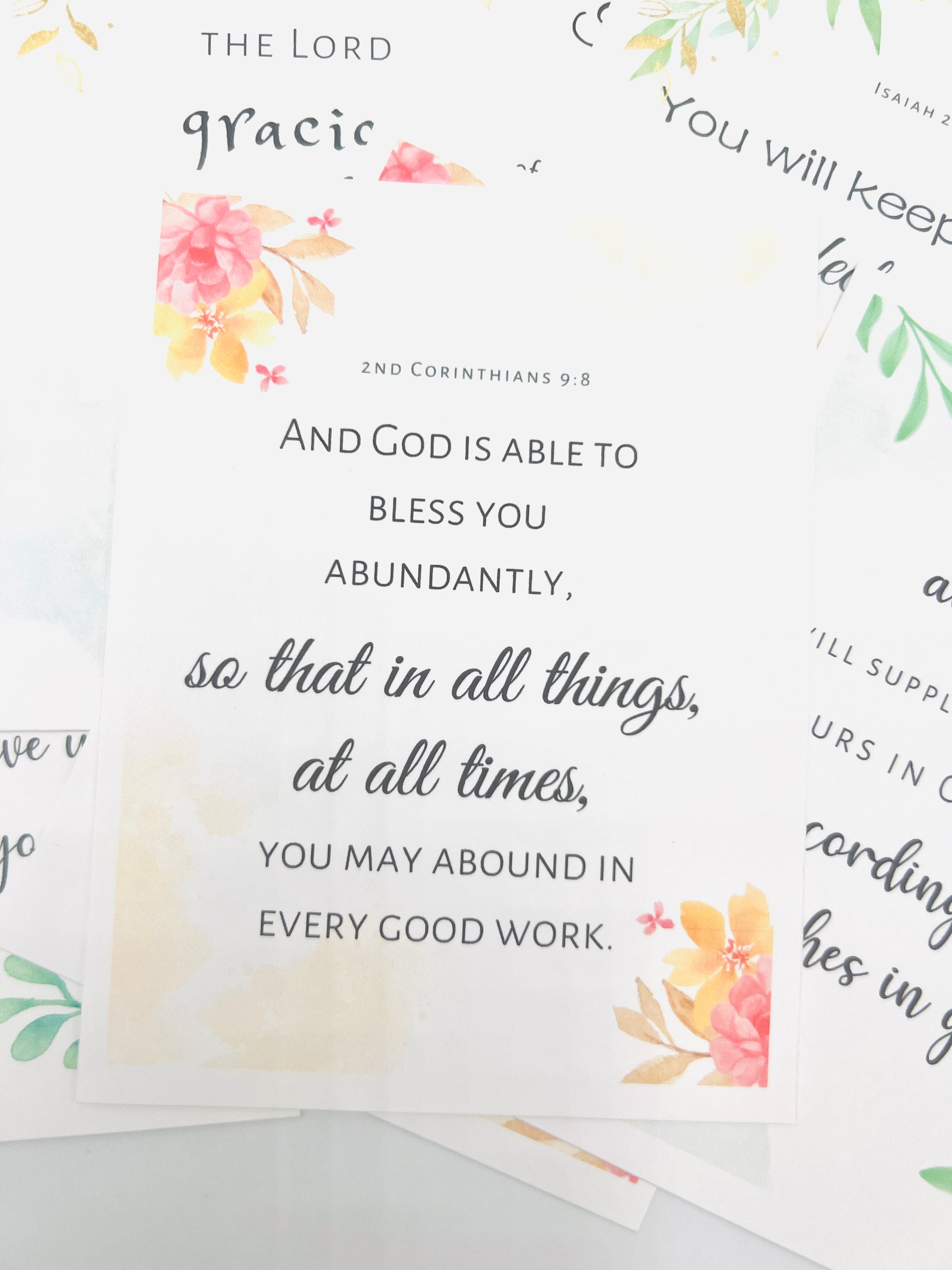Scripture Cards Display Bible Verse Set of Cards for Desk W Bible Quote ...