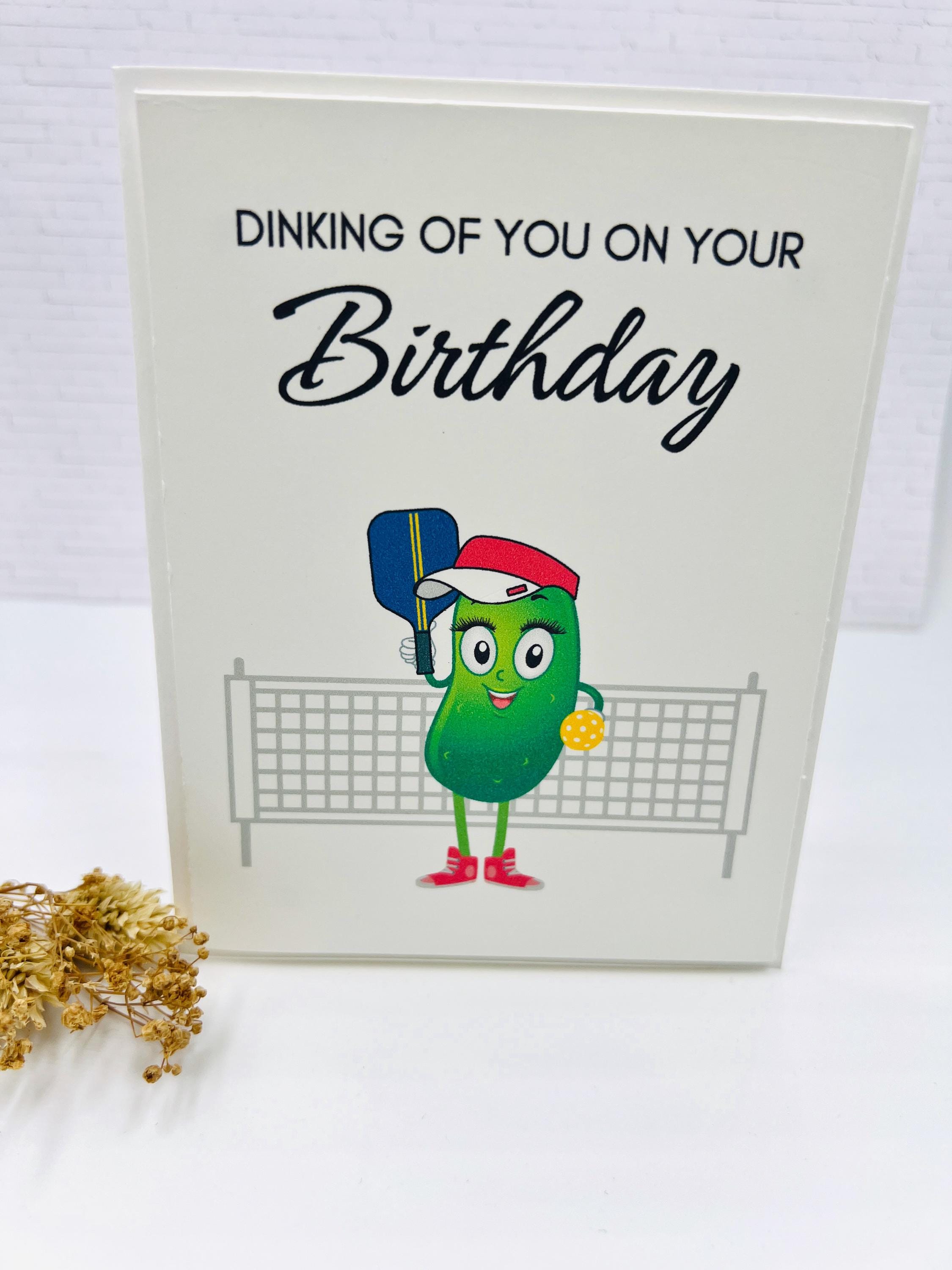 Happy Birthday Pickleball Card With Birthday Card for Her With Cute ...