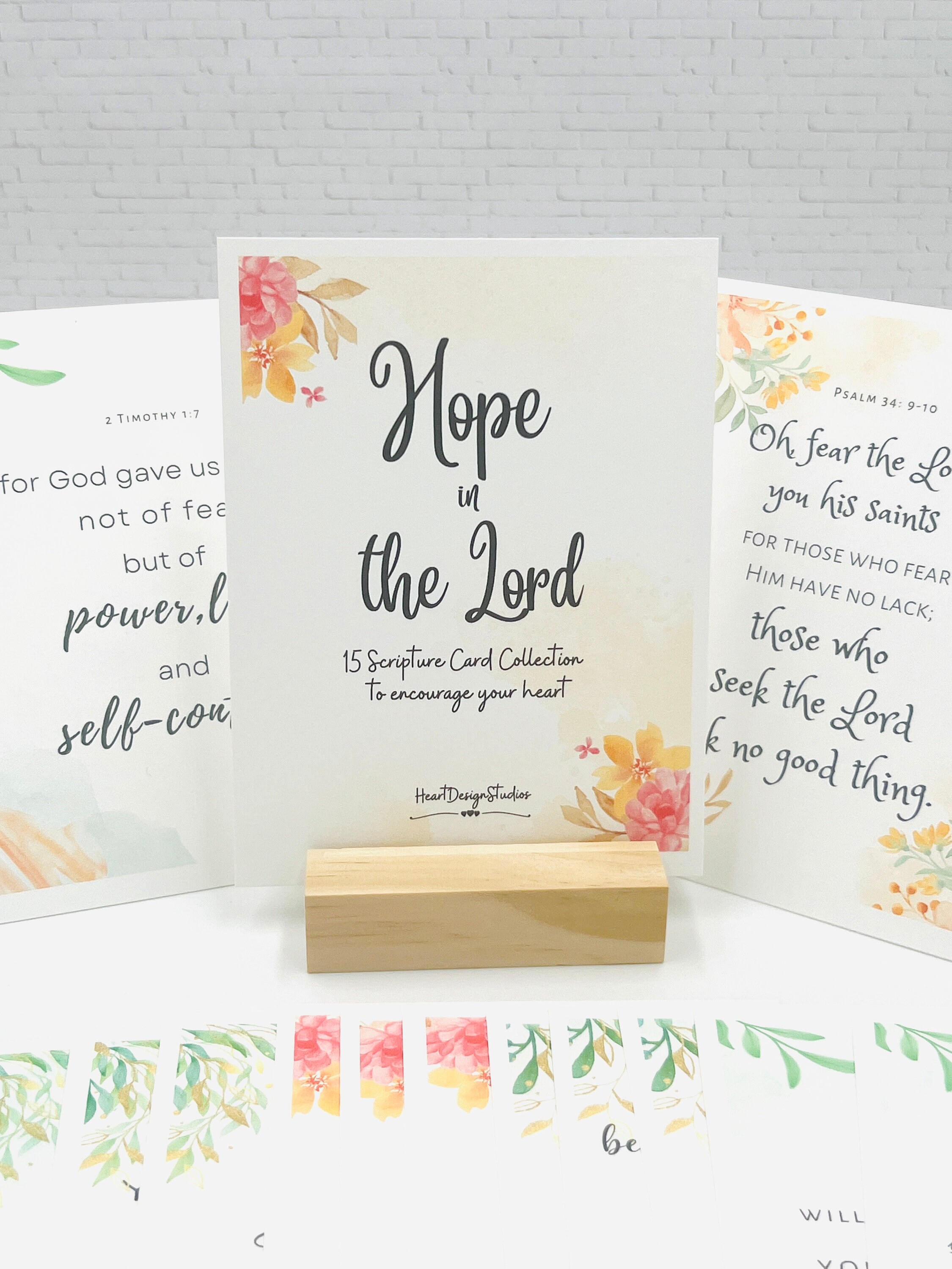Scripture Cards Display Bible Verse Set of Cards for Desk W Bible Quote ...