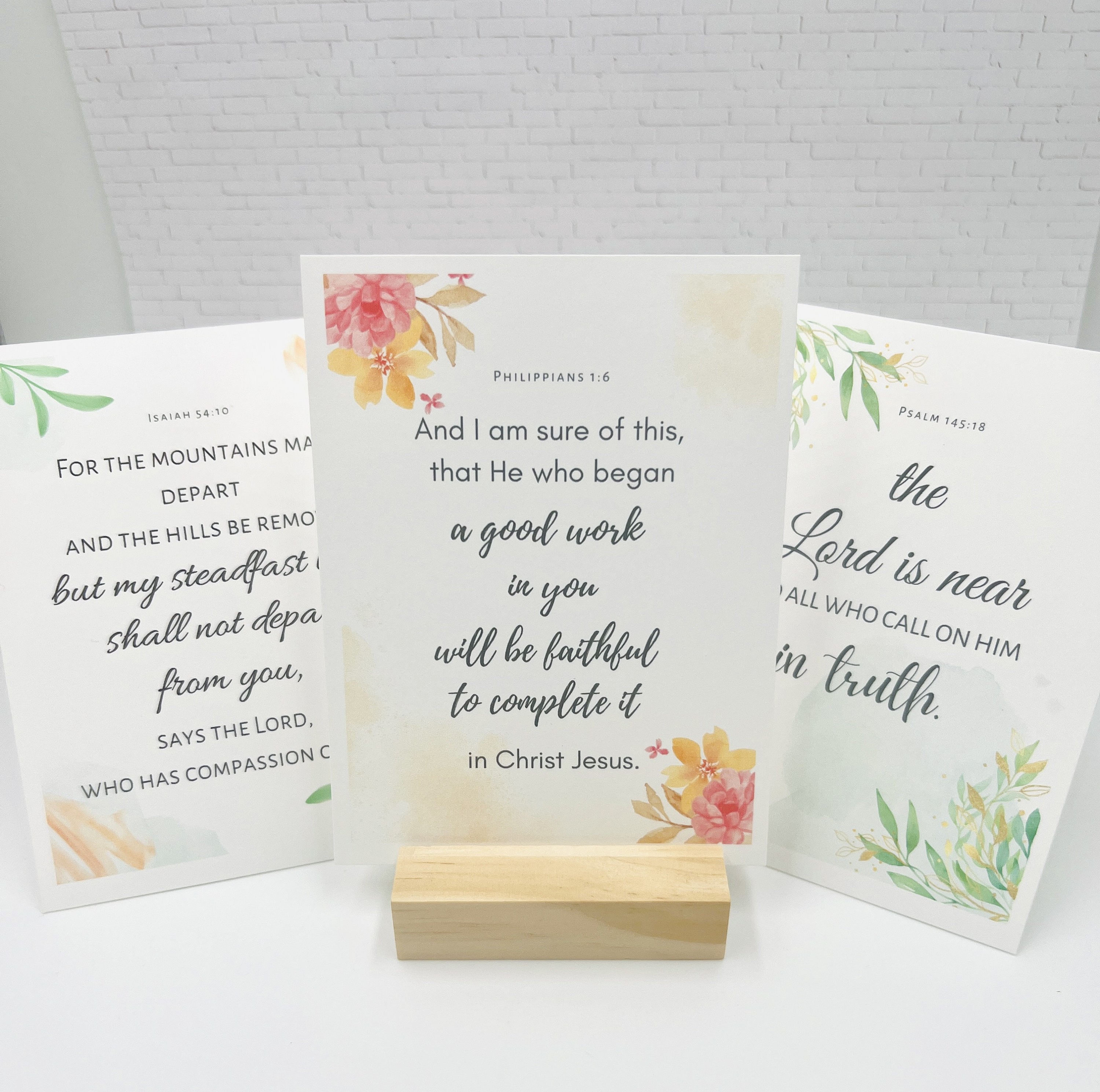 Scripture Cards Display Bible Verse Set of Cards for Desk W Bible Quote ...