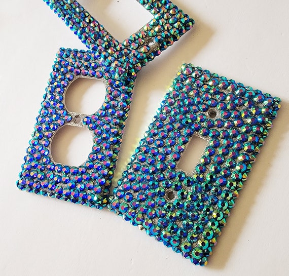 Light Switch & Outlet Covers Blue/iridescent Crystal Lux | Etsy