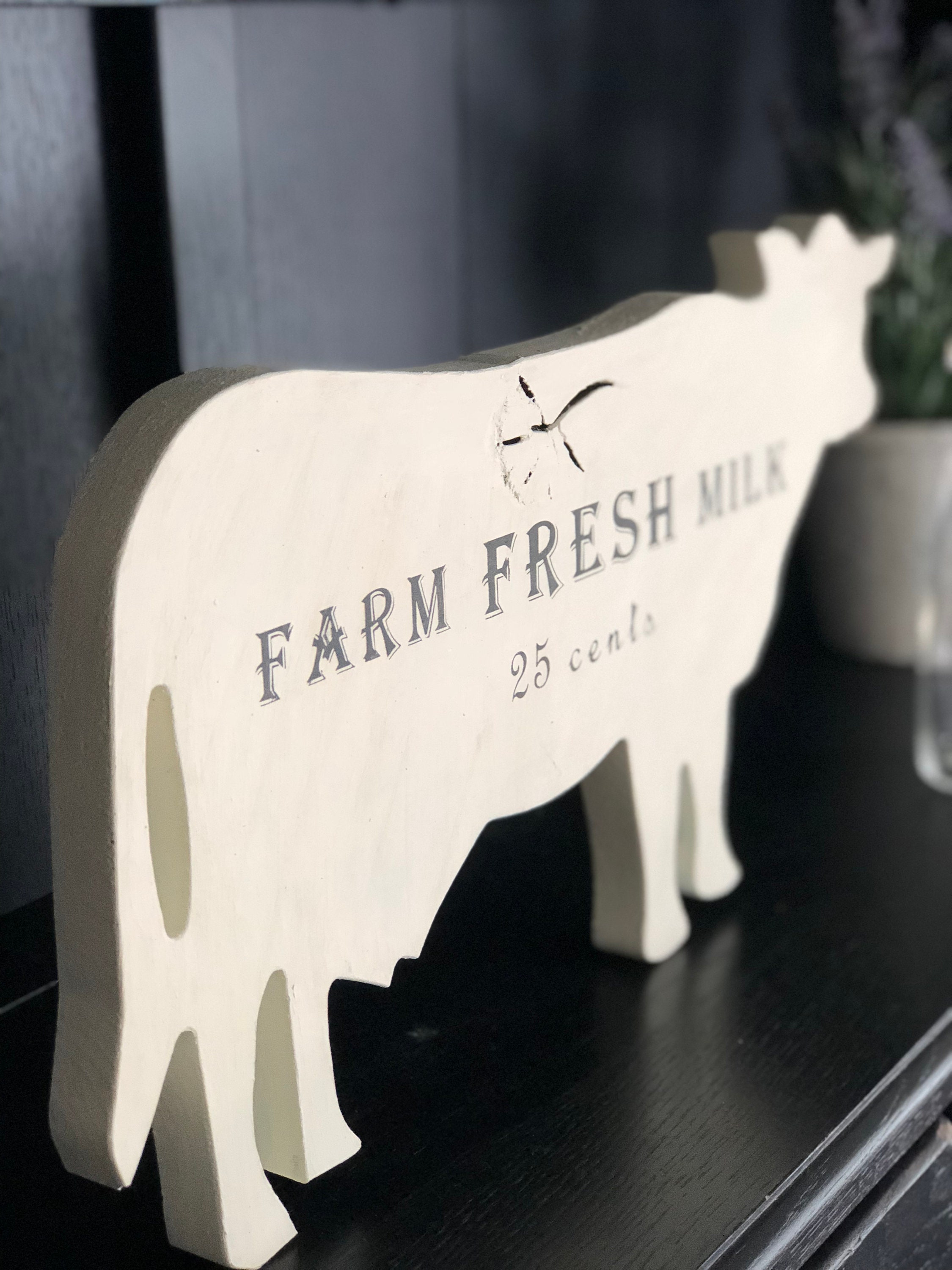 Cow Decor Wooden Cow Farmhouse Cow Decor Kitchen Cow - Etsy