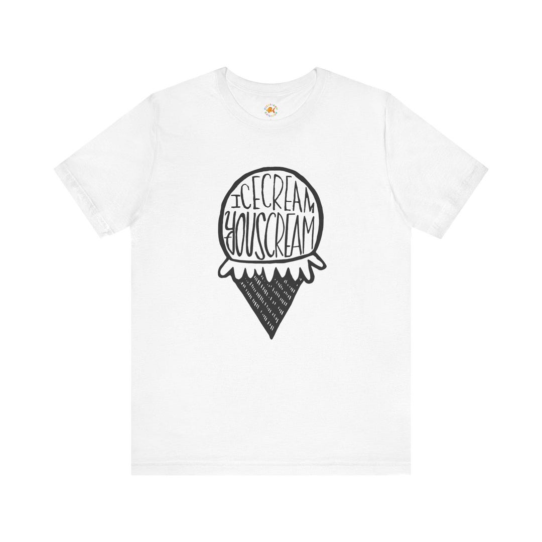 Ice Cream You Scream Linocut Print Unisex Tee, Block Print Shirt, Short ...