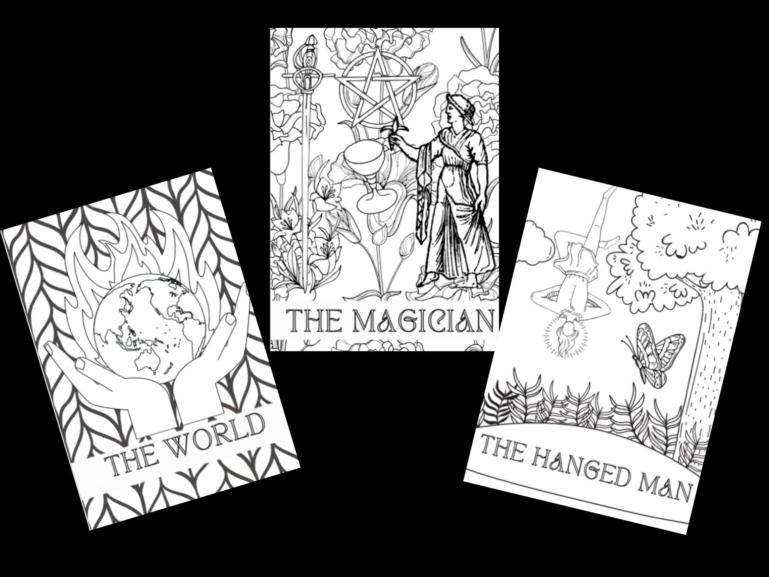 Coloring Pages Tarot Digital Coloring Book Printable for Adults JPEG ...