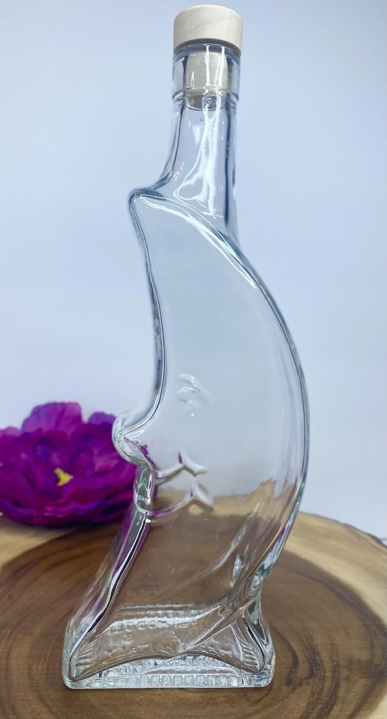 Vintage Decanter Italy Glass Half Moon Mod Dep Bottle Smile Face ...