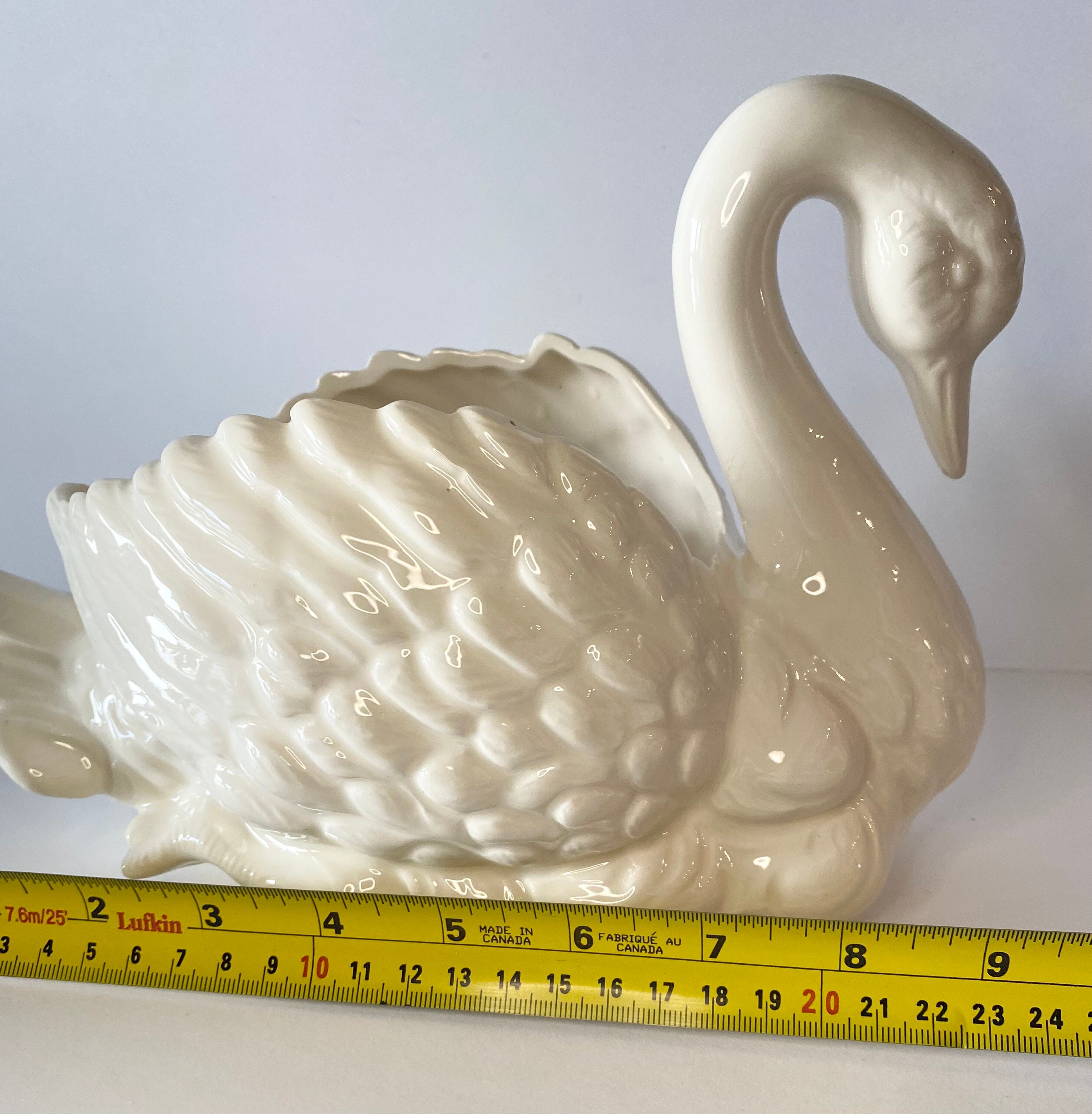 Vintage Napco Ceramic White Swan Planter C5430 MCM 10 X 5 X - Etsy