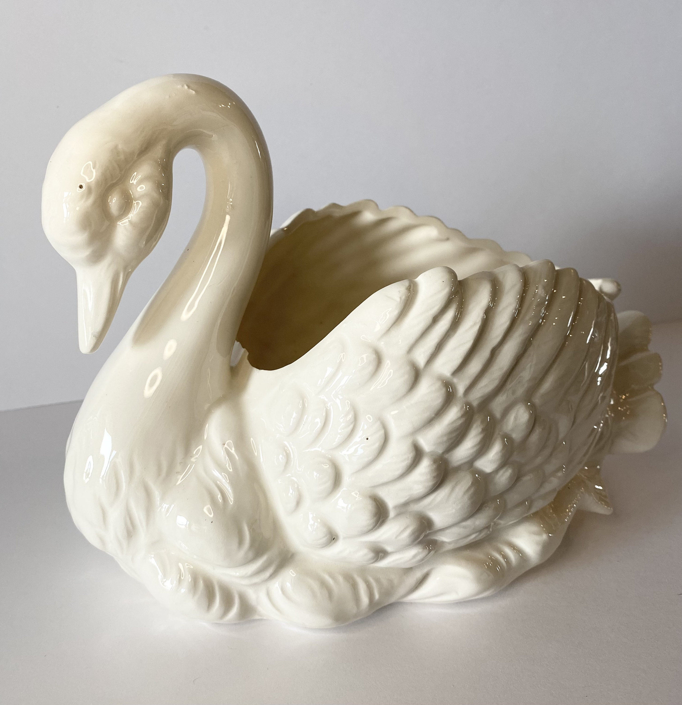 Vintage Napco Ceramic White Swan Planter C5430 MCM 10 X 5 X - Etsy
