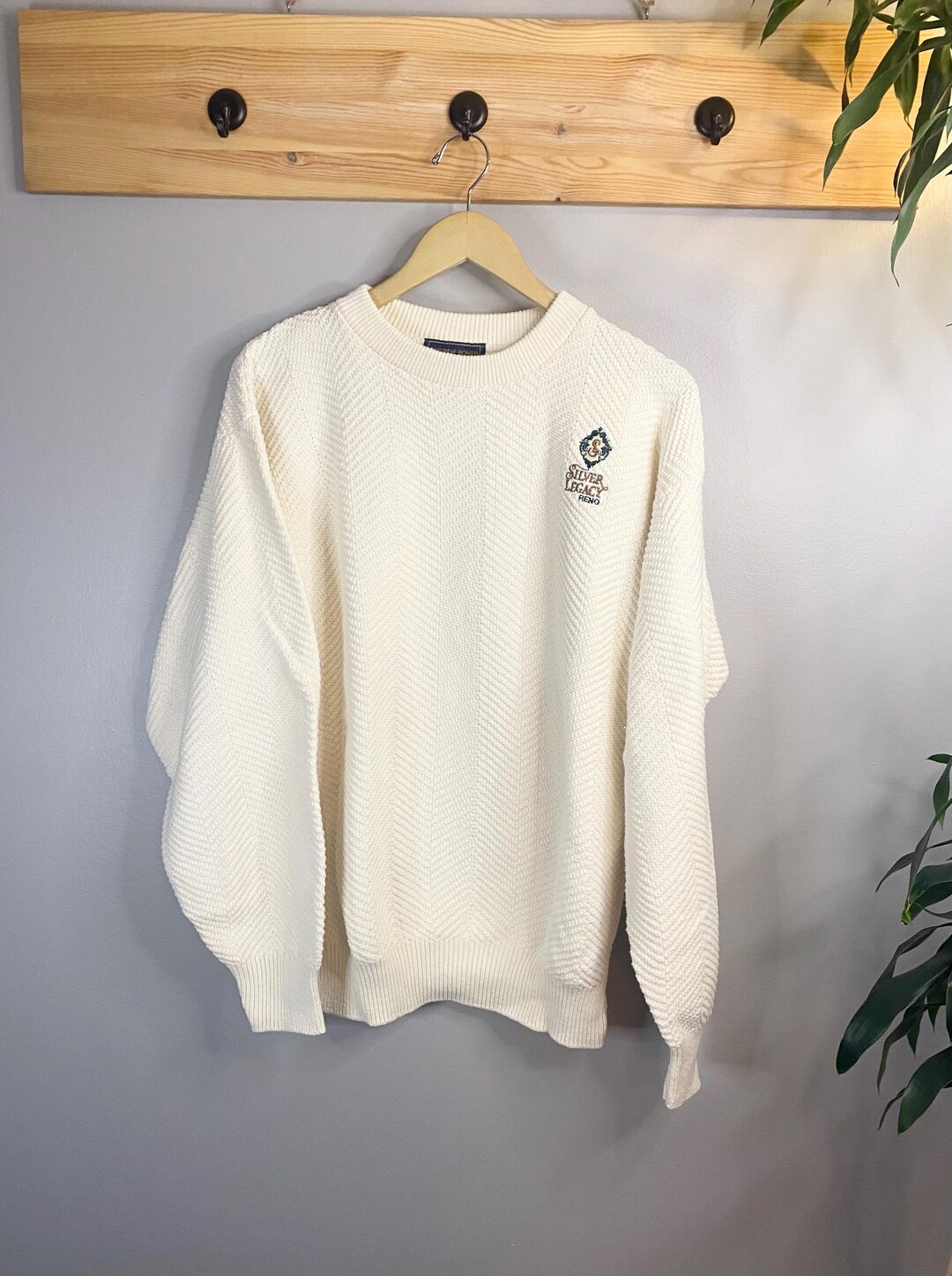 Vintage Sweater Andrew Rohan Preppy Embroidered Silver Legacy Reno ...
