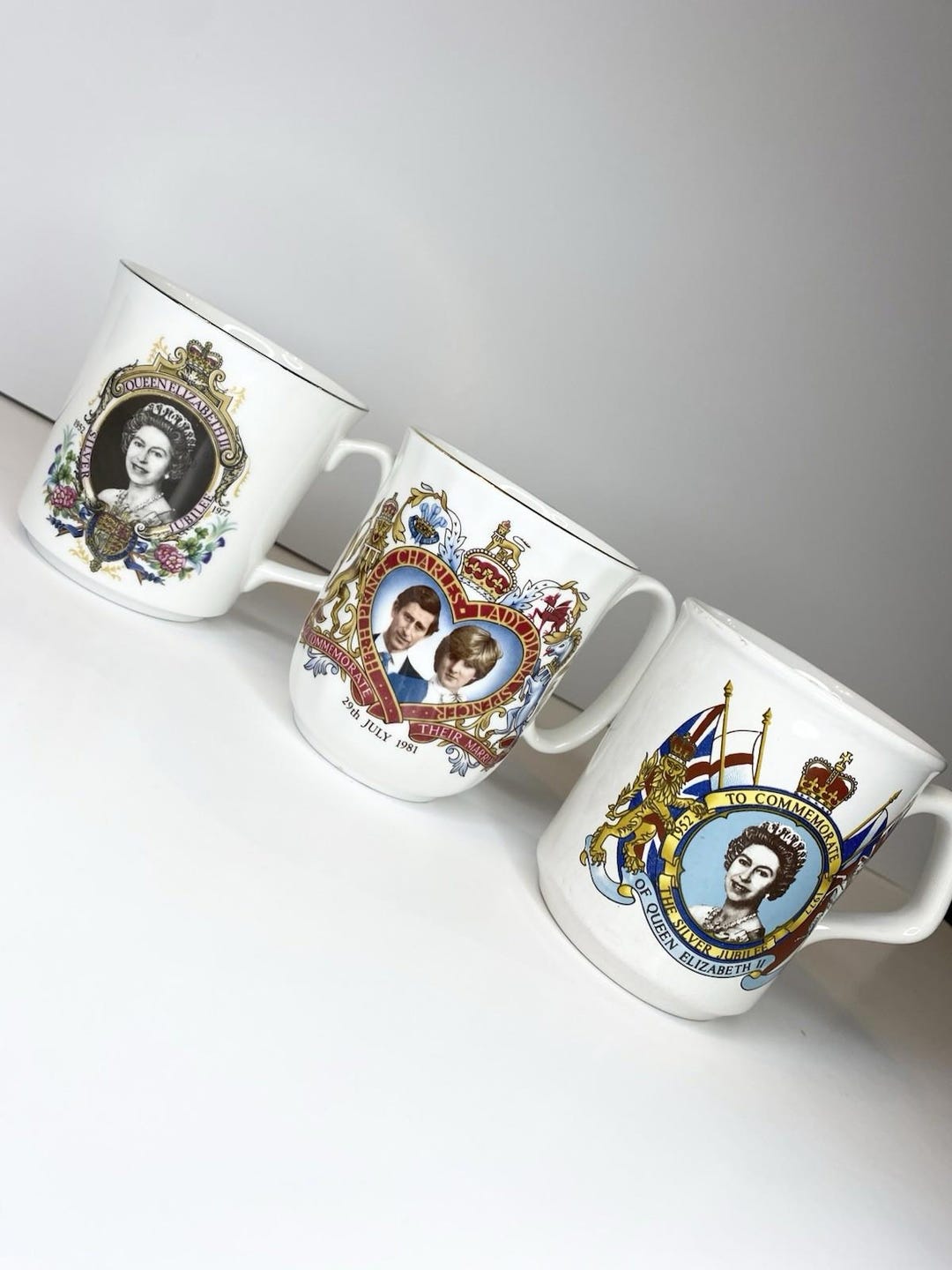 Silver Jubliee Mug Set - Queen Elizabeth 2nd Made in England Royal ...