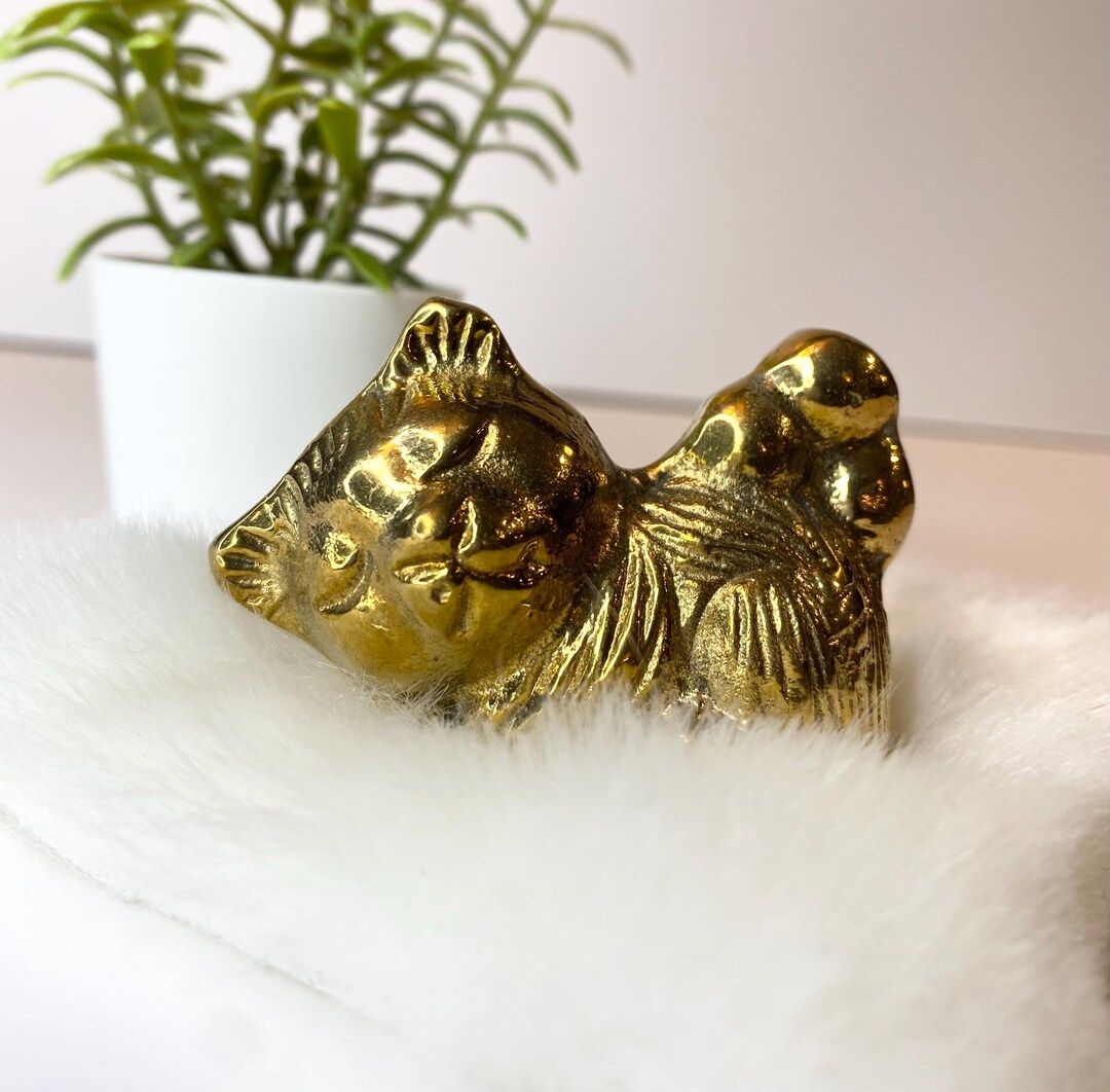 Adorable Vintage Solid Brass Figurine Sleeping Bear Collectible ...