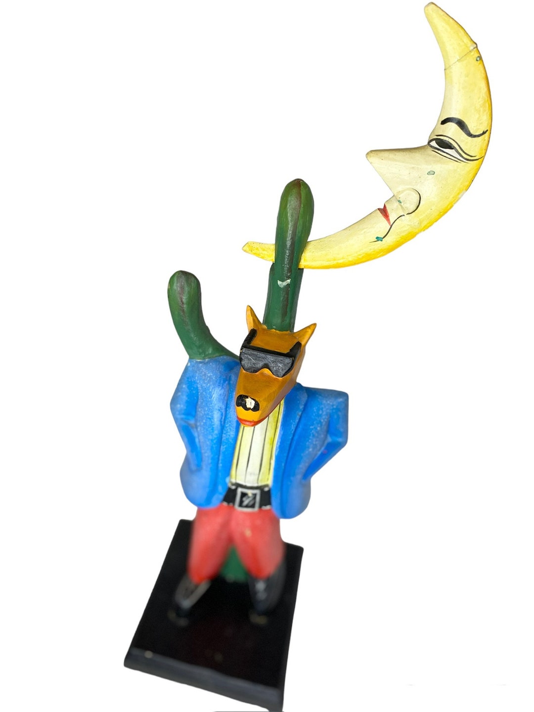 Markus Pierson Sculpture Wooden Coyote Moon Unsigned Fine Art ...