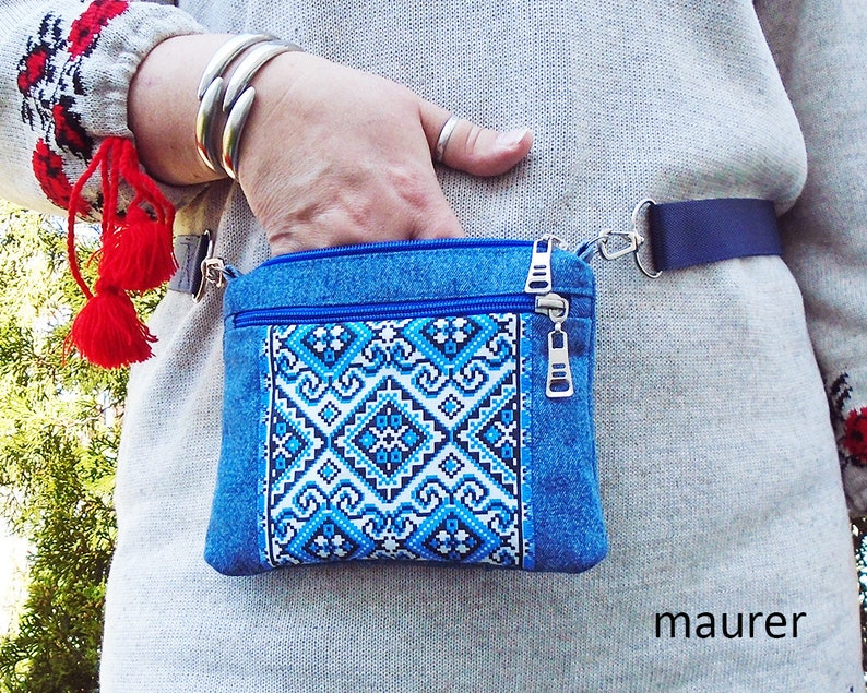 Women's Hip Belly Bag Blue Denim Belt Bag Ethnic Bag - Etsy