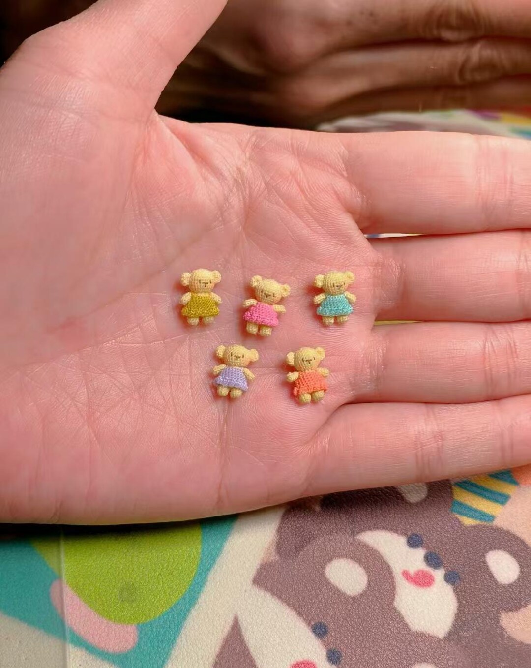 Handmade Mini Crocheted Bears Adorable Palm Sized Sprites Micro Crochet ...