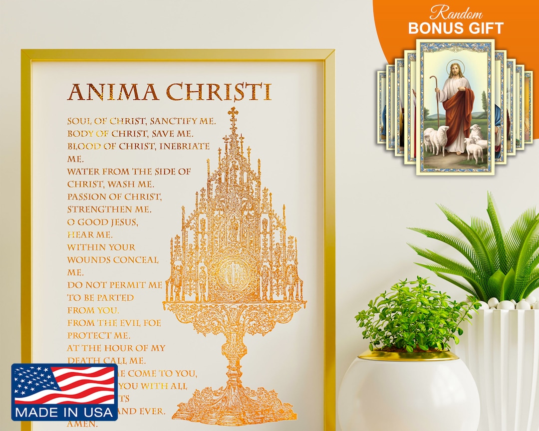 Anima Christi Prayer With Holy Eucharist - Gold Foil 8x10 in Art Print ...