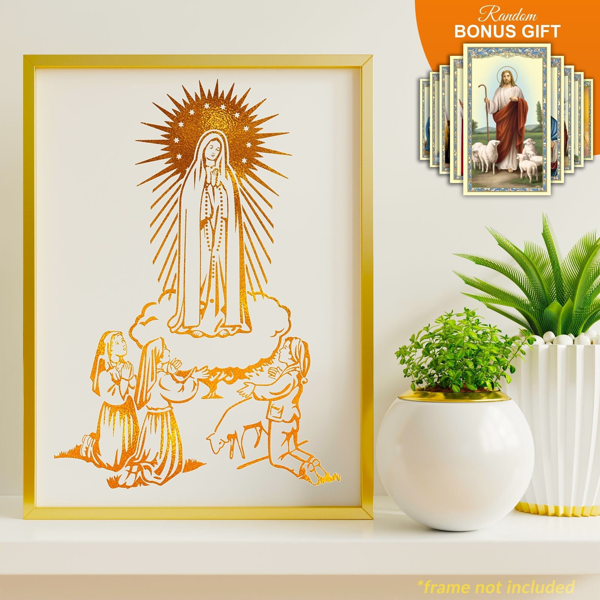 Our Lady of Fatima Artwork Real Gold Foil 8x10 Print | Etsy