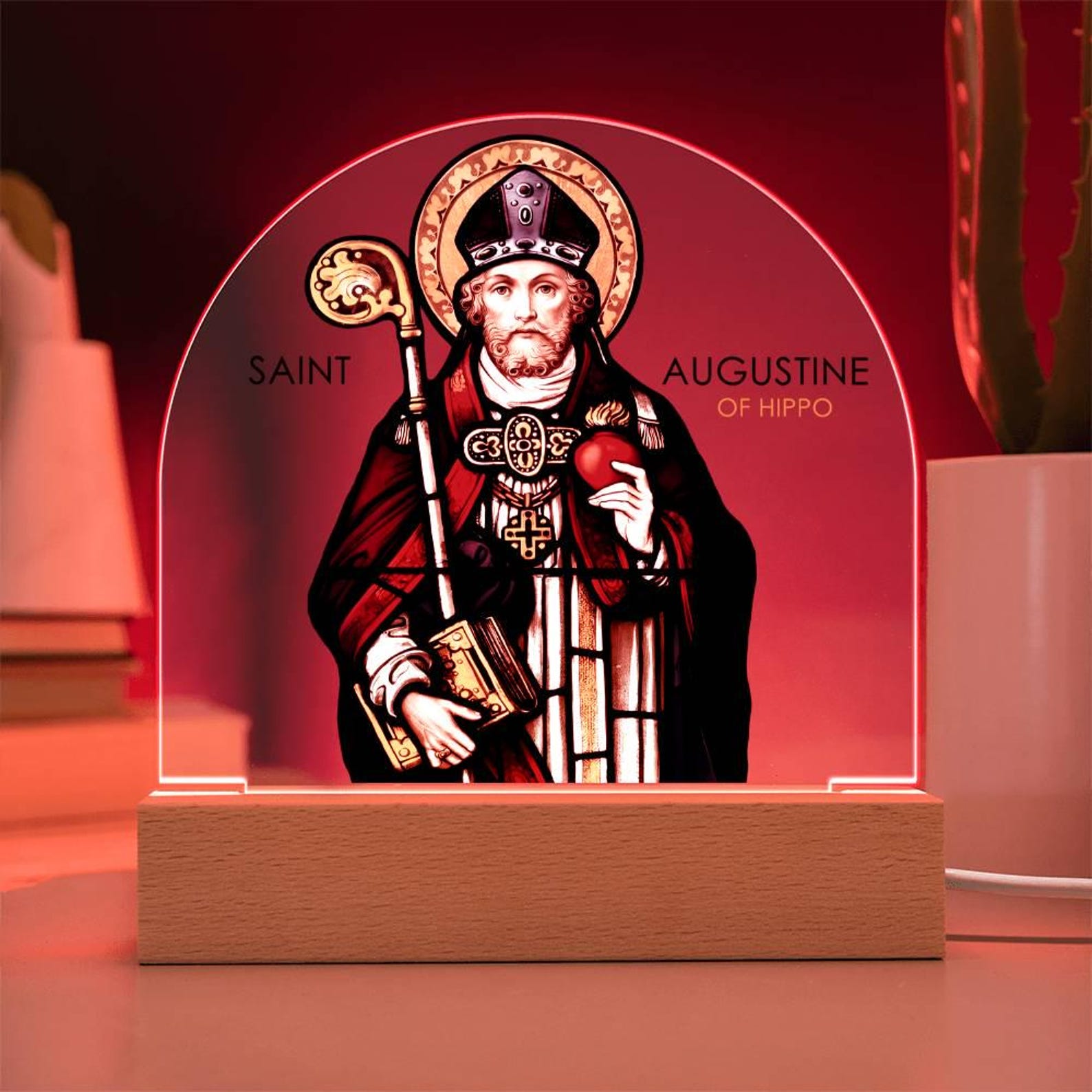 Saint Augustine of Hippo - Clear Acrylic Dome Plaque - Traditional ...